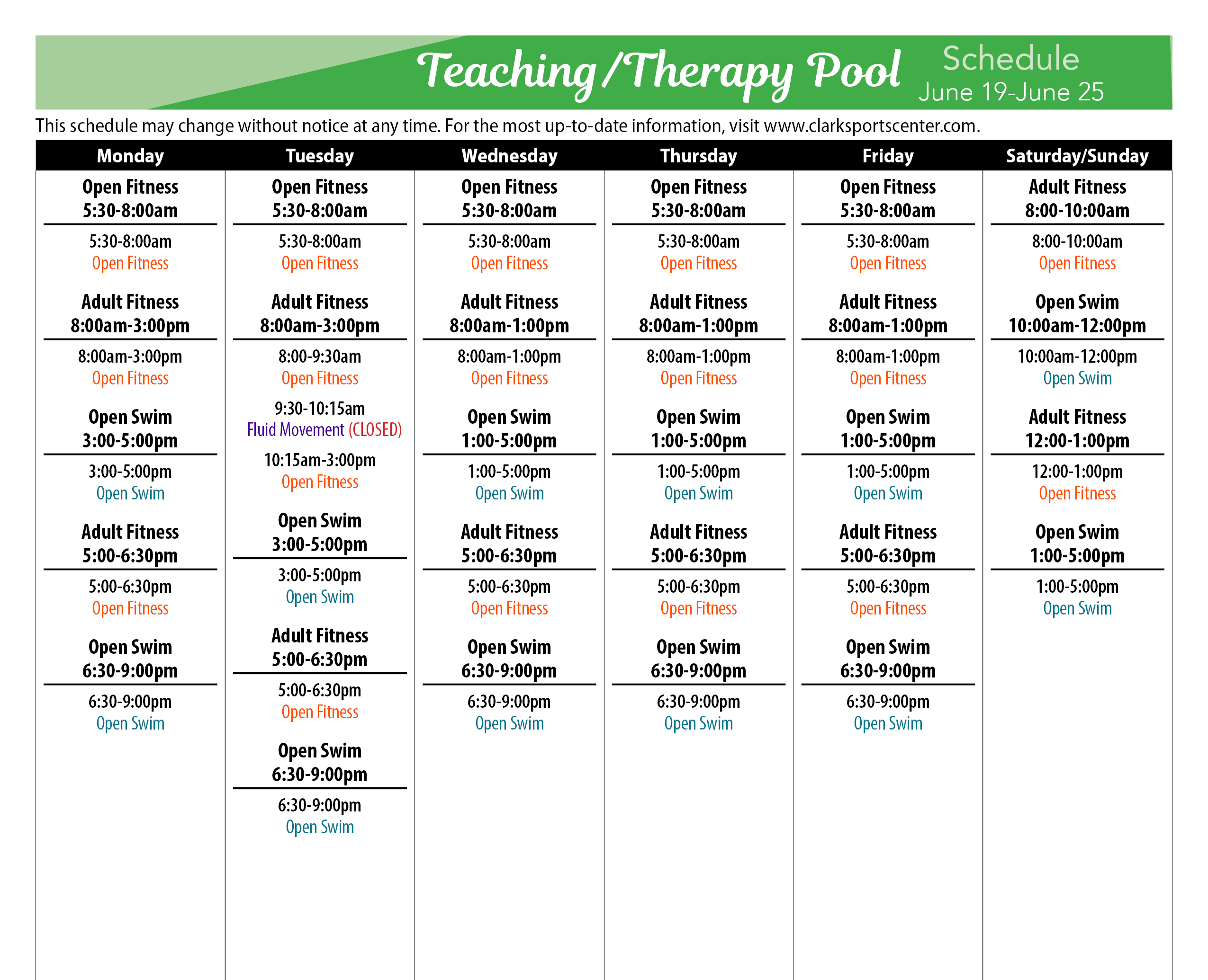 aquatics-teaching-pool-2017-2 | The Clark Sports Center