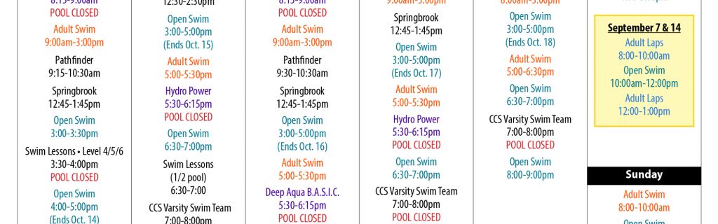 Diving-Pool-Schedule-2019 | The Clark Sports Center