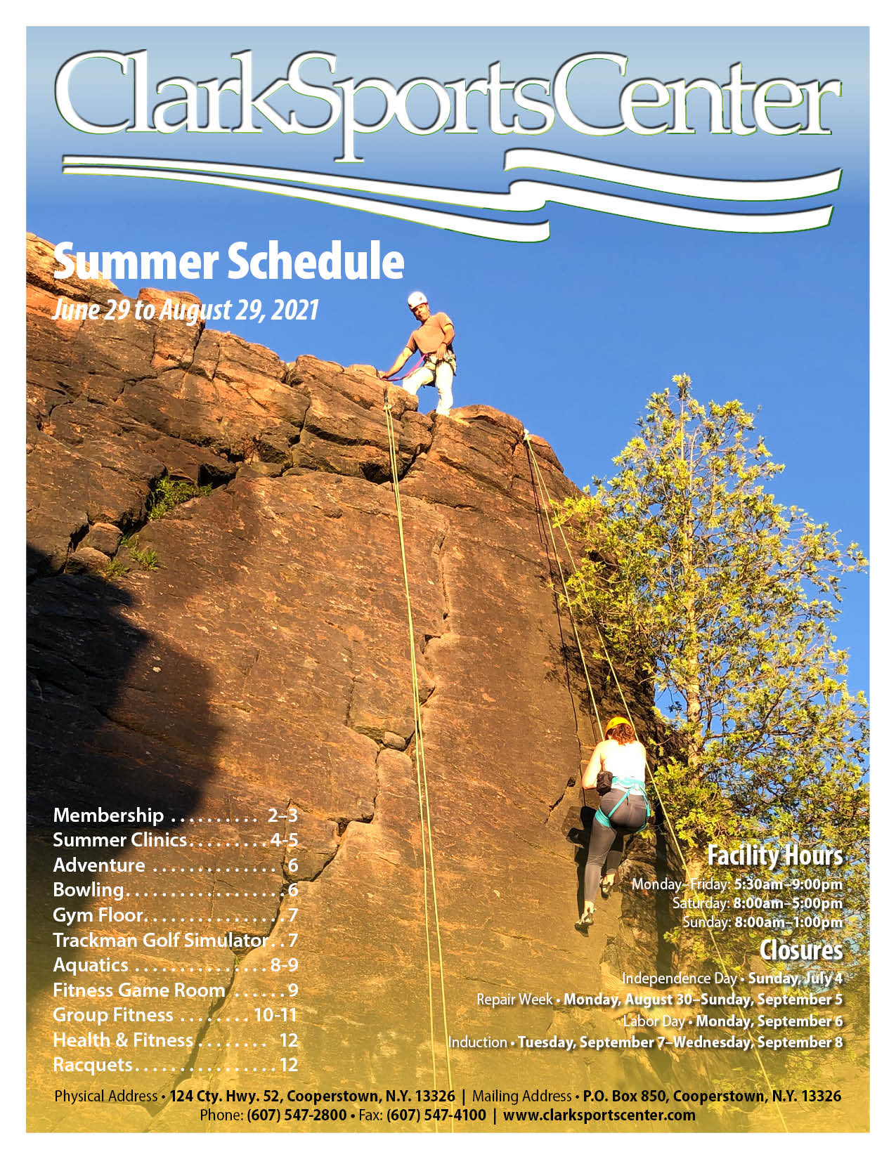 summer-schedule-2021 | The Clark Sports Center